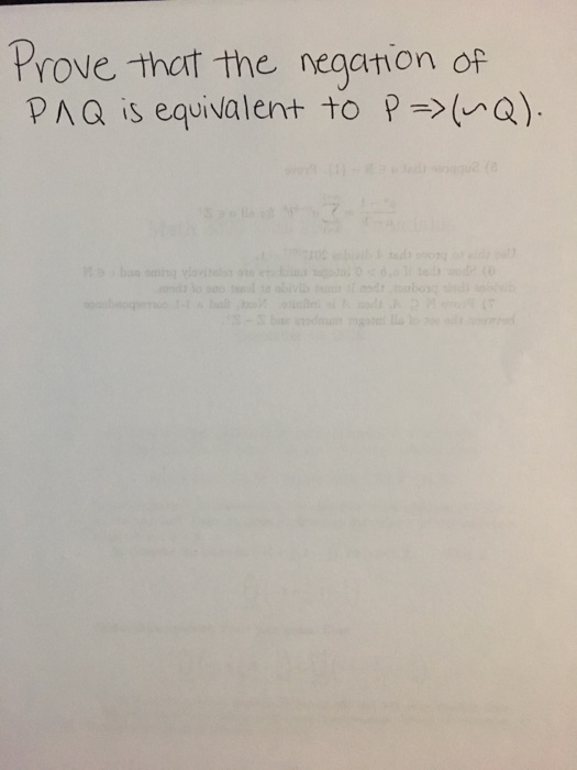 Solved Prove that the negation of P intersection Q is | Chegg.com