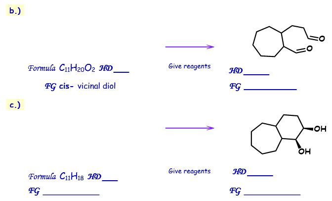 Solved Give reagents HD Formula CnH2002 D FG FG cis- vicinal | Chegg.com
