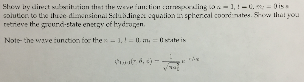Solved Show by direct substitution that the wave function | Chegg.com
