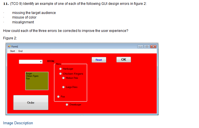 Solved 11·(TCO 9) Identify an example of one of each of the | Chegg.com