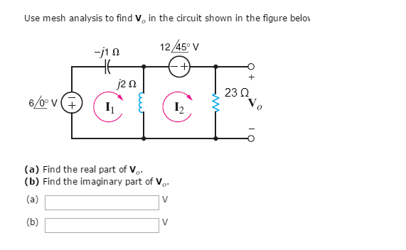 Solved Use mesh analysis to find Vo in the circuit shownUse | Chegg.com