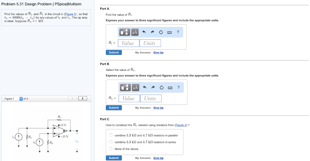 Solved Find the values of R_b and R_f in the circuit in. so | Chegg.com