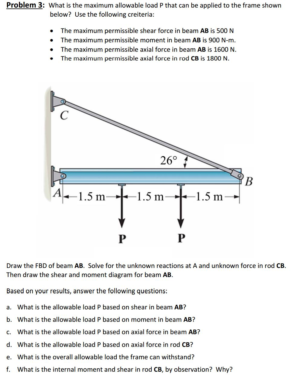 Solved Problem 3: What is the maximum allowable load P that | Chegg.com