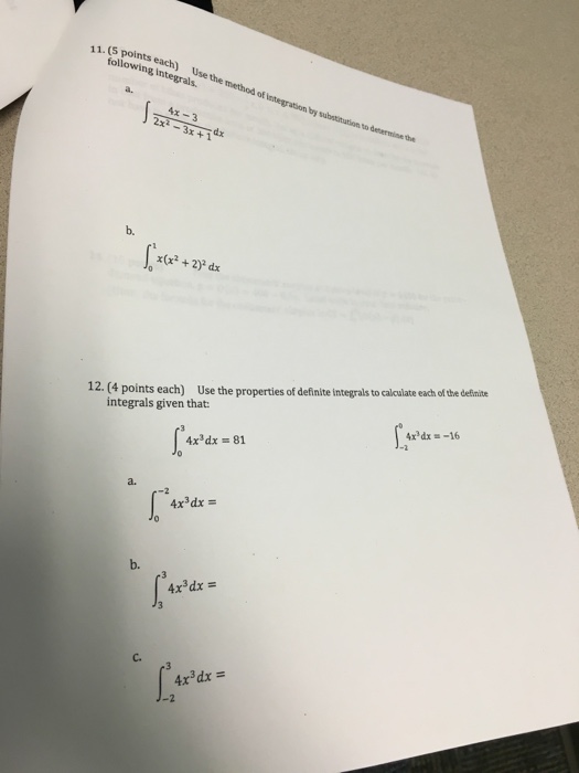 Solved Use the method of integration by substitution to | Chegg.com