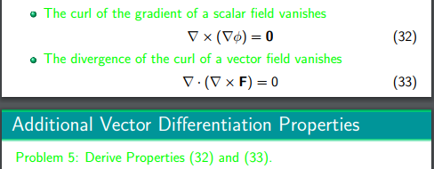 Solved o The curl of the gradient of a scalar field vanishes | Chegg.com