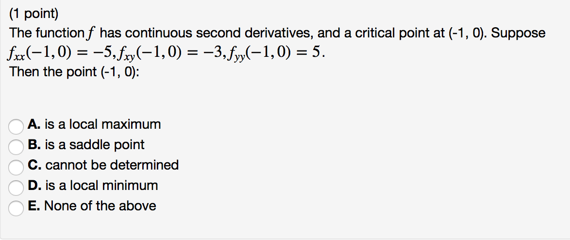 Solved The function ff has continuous second derivatives, | Chegg.com