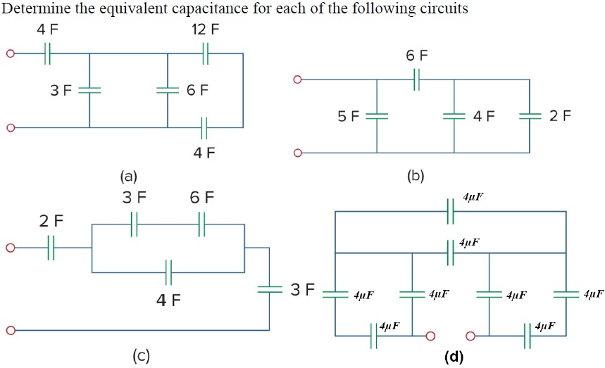 Solved Determine the equivalent capacitance for each of the | Chegg.com
