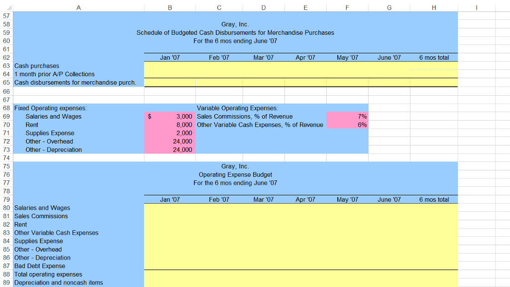 Solved PLEASE SHOW FORMULAS!!! All yellow boxes REQUIRE | Chegg.com