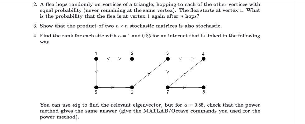 A flea hops randomly on vertices of a triangle, | Chegg.com