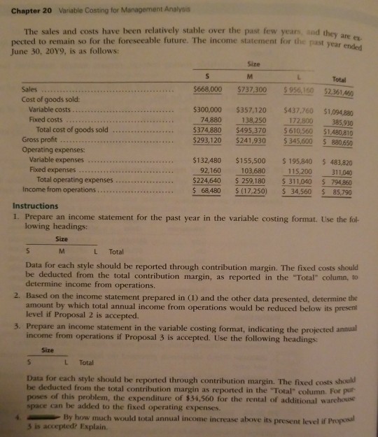 Solved PR 20-5A Segment variable costing income statement | Chegg.com