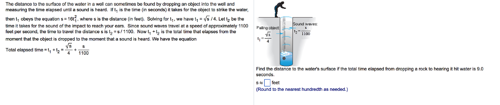 Solved The distance to the surface of the water in a well | Chegg.com