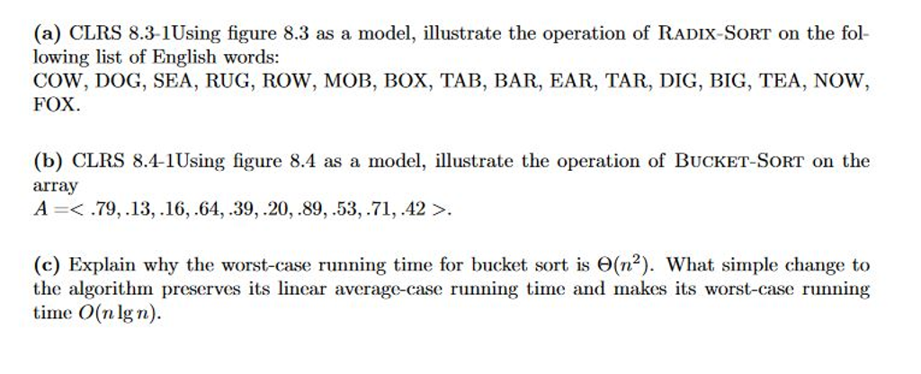 Solved Illustrate the operation of RADIX SORT on the | Chegg.com