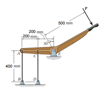 Solved The rigid lever arm is supported by two A-36 Steel | Chegg.com