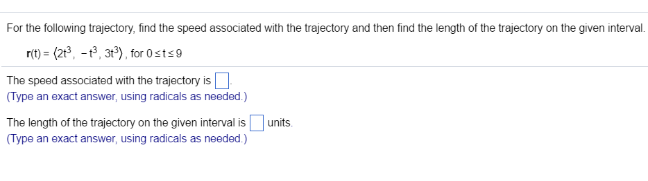 Solved For the following trajectory, find the speed | Chegg.com