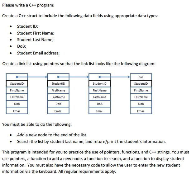 Solved Write A C Program Create A C Struct To Include 6011