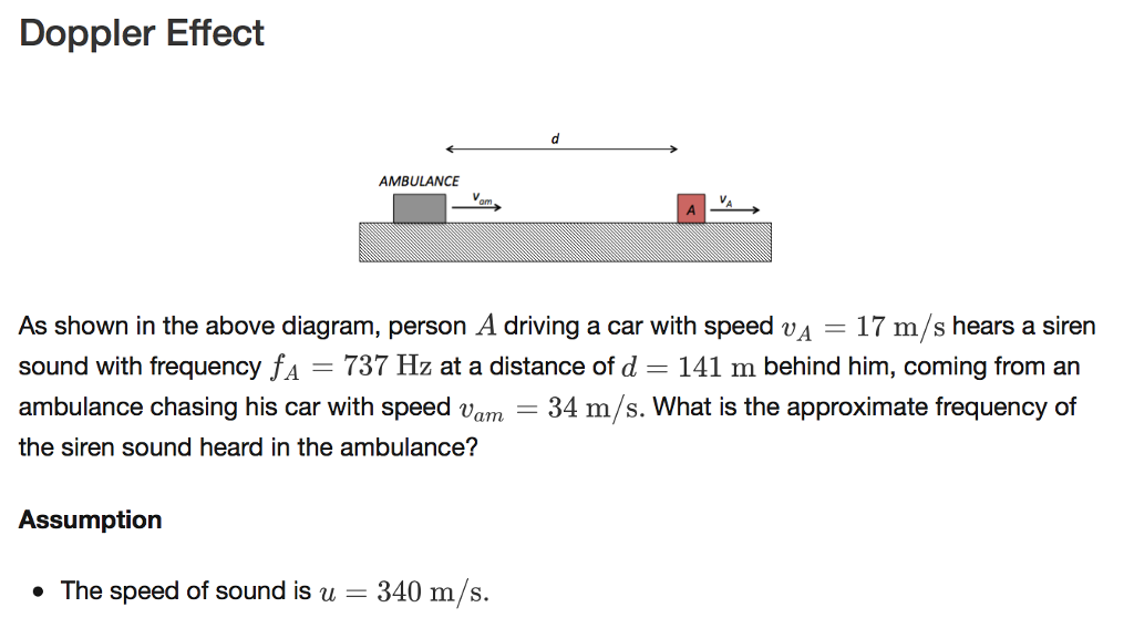 Solved Doppler Effect AMBULANCE As shown in the above | Chegg.com