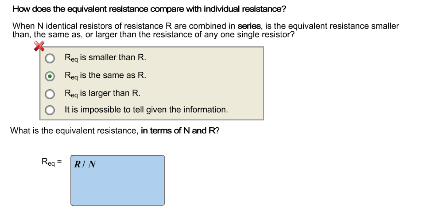 Solved How does the equivalent resistance compare with | Chegg.com