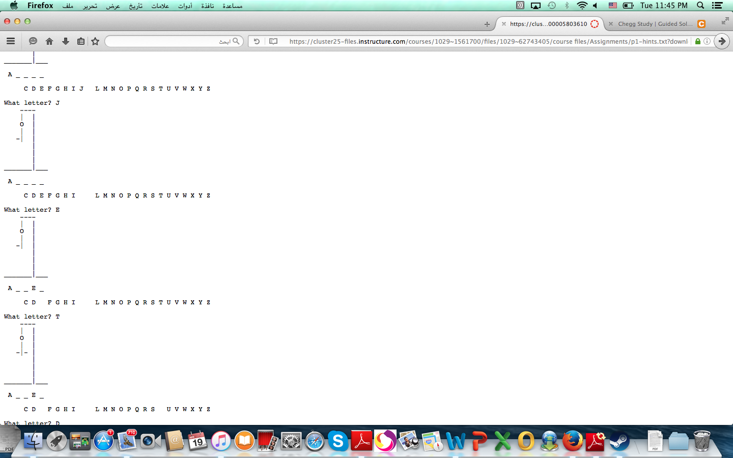 Solved The game of Hangman is a popular game which consists | Chegg.com