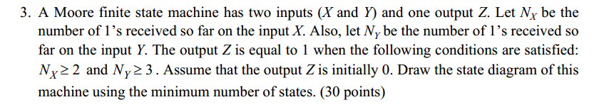 Solved A Moore finite state machine has two inputs (X and Y) | Chegg.com