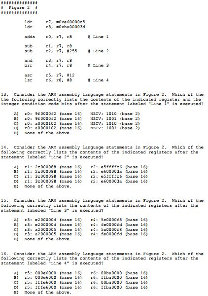 Solved Figure 2 ldr ldr adds r0, r7, r9 sub Line 1 r1, r7, | Chegg.com