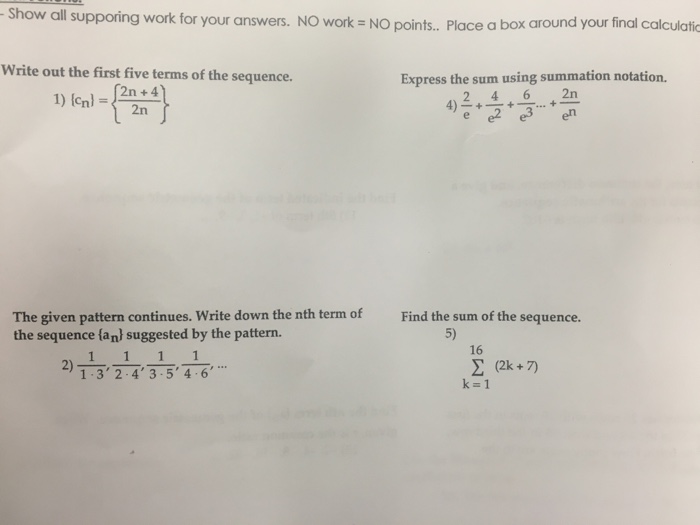 Solved Express the sum using summation notation. {c_n} = | Chegg.com Solved Express the sum using summation notation. {c_n} = | Chegg.com