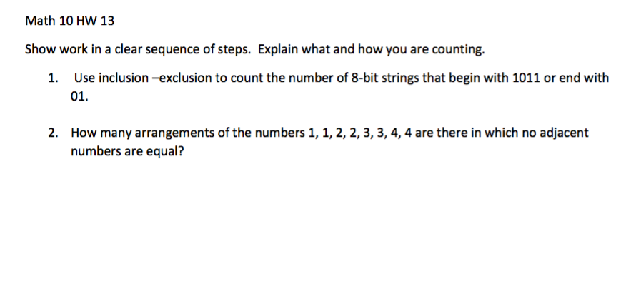 Solved Math 10 HW 13 Show work in a clear sequence of steps. | Chegg.com