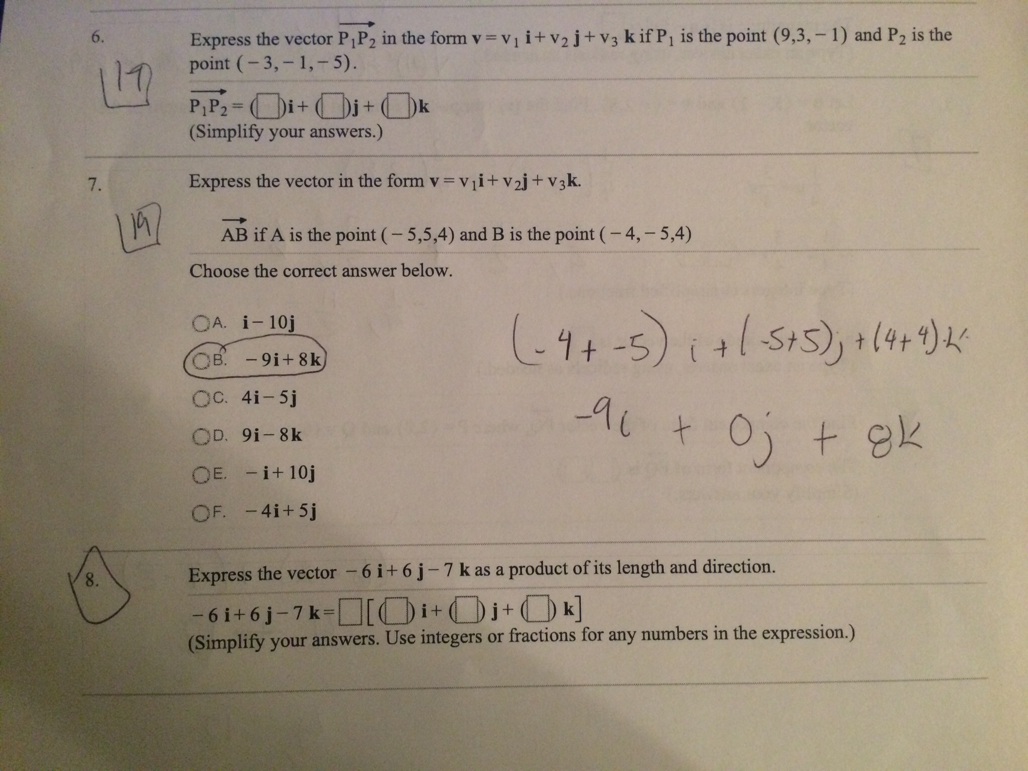 Solved Express the vector P1P2 rightarrow in the form v = v1 | Chegg.com