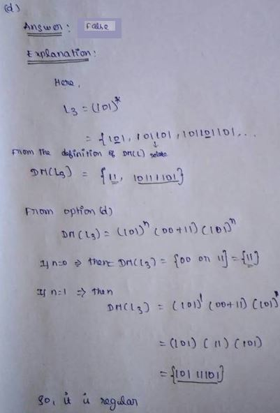 Answered! The operation DM(L) is defined as follows: 1. Throw away ...