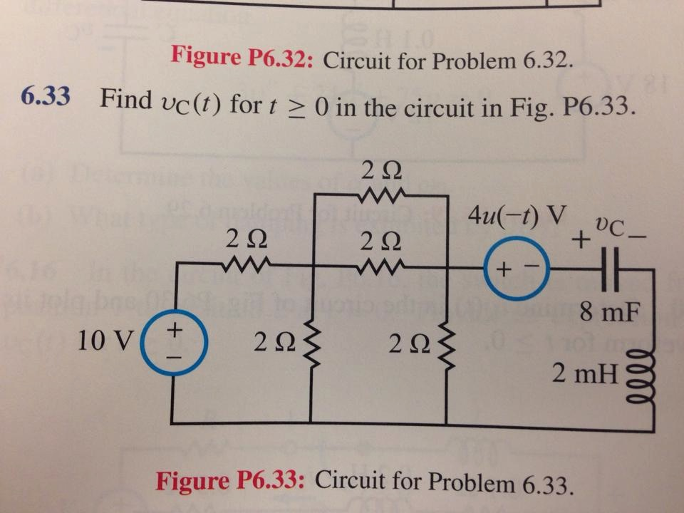 Solved Find Vc(t) for t > 0 in the circuit in Fig P6.33 | Chegg.com