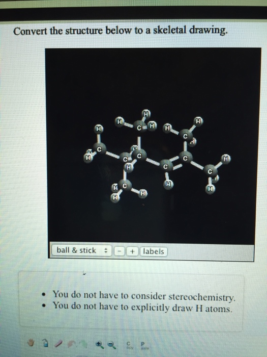 Solved Convert the structure below to a skeletal drawing. | Chegg.com