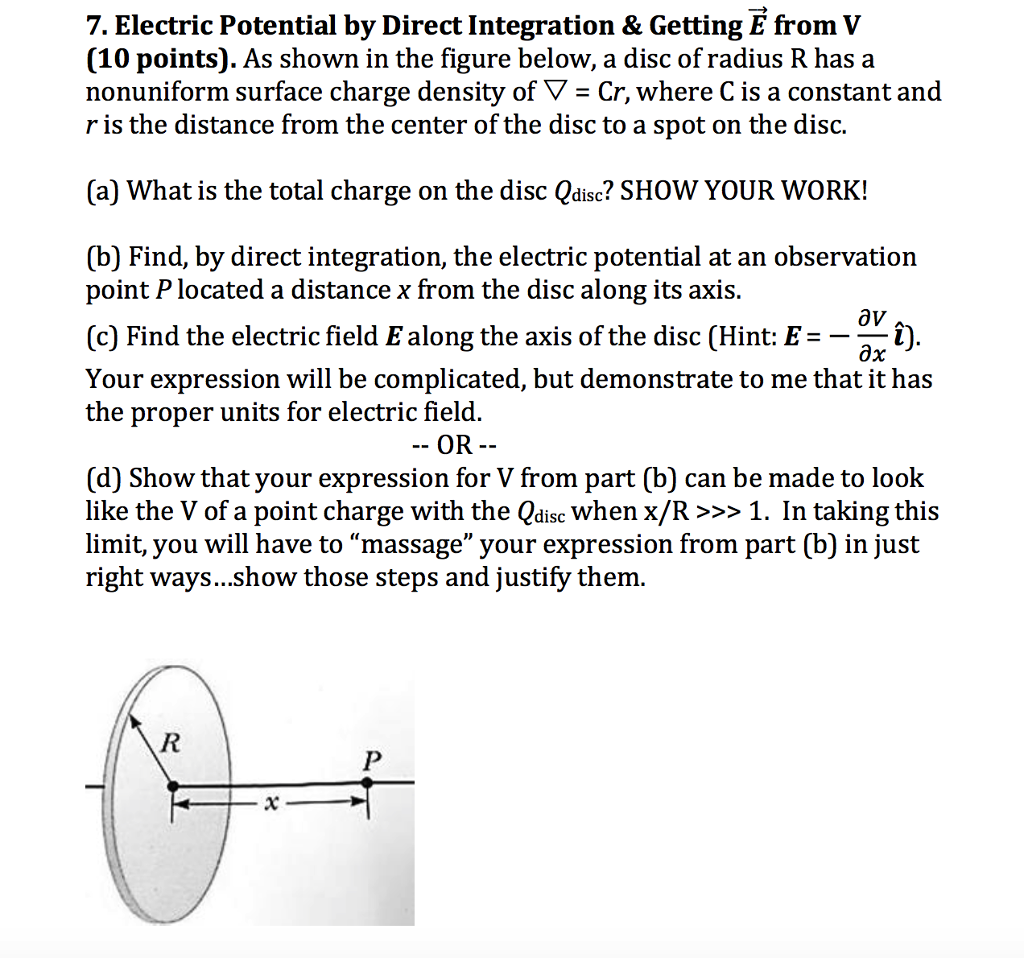 Solved As shown in the figure below, a disc of radius R has | Chegg.com