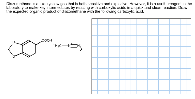 Solved Diazomethane is a toxic yellow gas that is both | Chegg.com