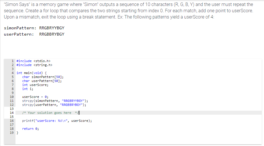 Solved I need only the past that says /*Your solution goes | Chegg.com