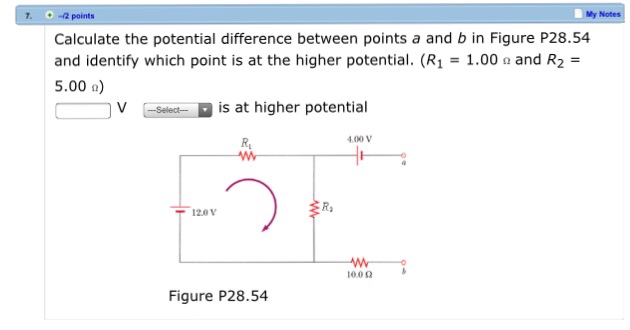 Solved Calculate the potential difference between points a | Chegg.com