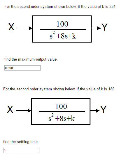 Solved For the second order system shown below, if the value | Chegg.com