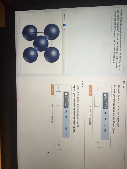 Solved Iridium crystallizes in a face-centered cubic unit | Chegg.com