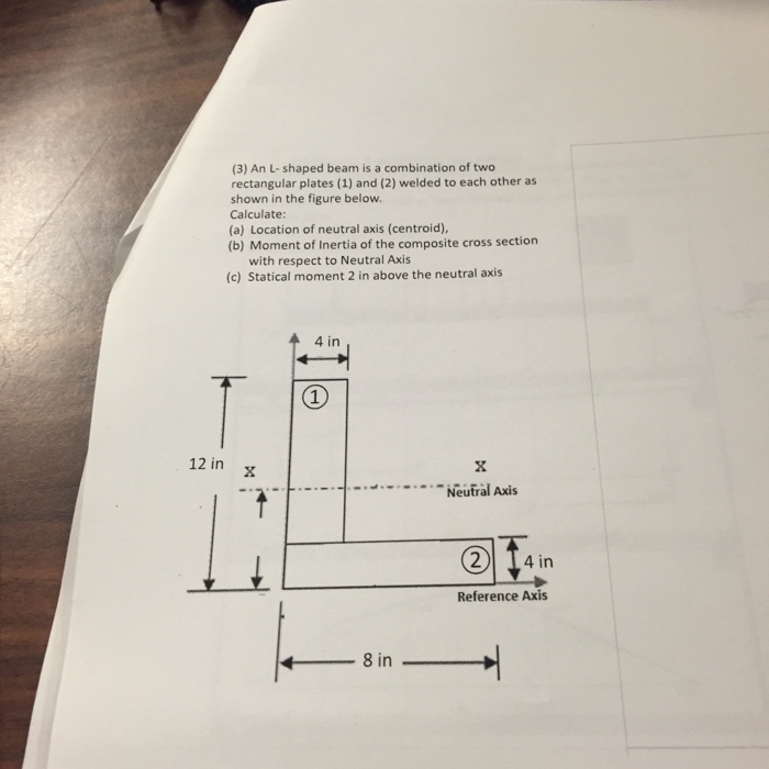 Solved An L-shaped beam is a combination of two rectangular | Chegg.com