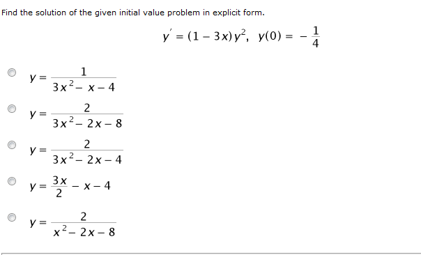 Solved Find the solution of the given initial value problem | Chegg.com