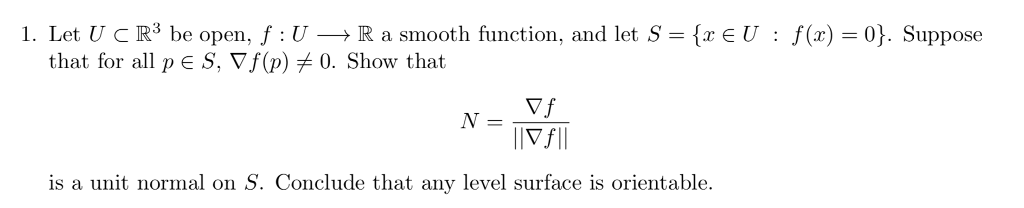 Solved Let U ? R3 be open, f : U ?? R a smooth function, and | Chegg.com