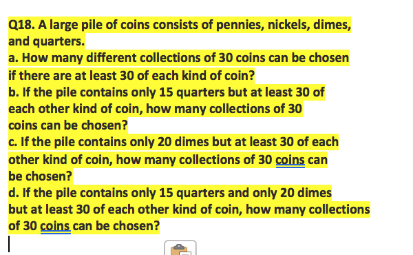 Solved A large pile of coins consists of pennies, nickels, | Chegg.com