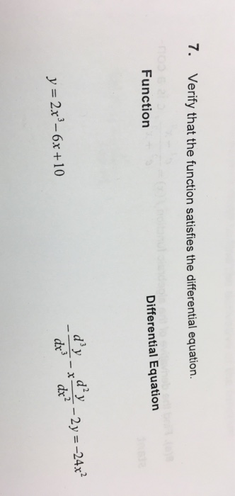 Solved Verify that the function satisfies the differential | Chegg.com