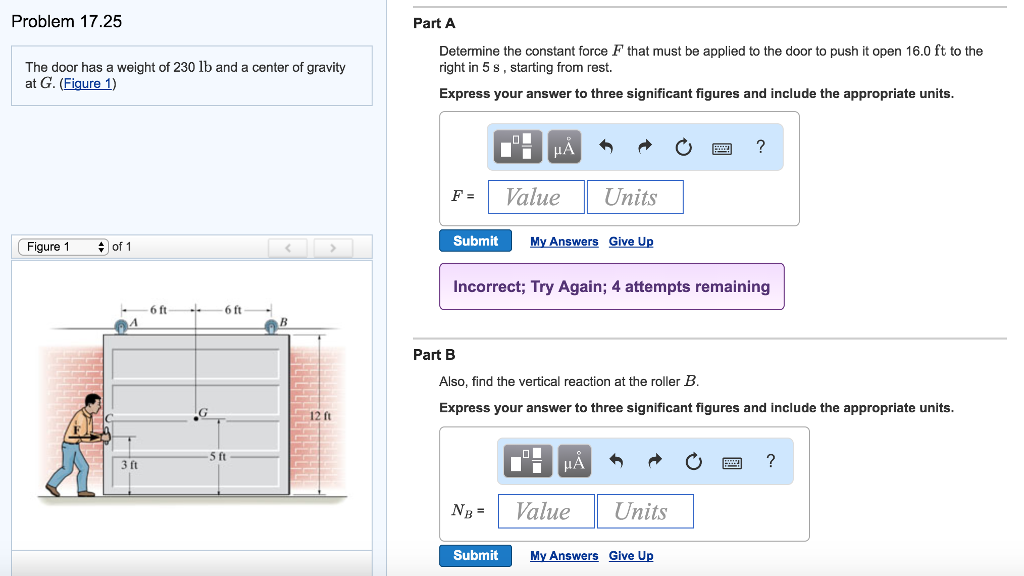 Solved Problem 17.25 Part A Determine the constant force F | Chegg.com
