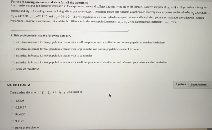 Solved Use the following scenario and data for all the | Chegg.com