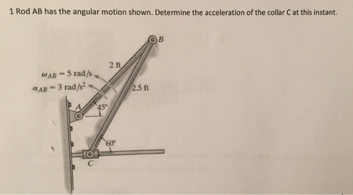 Solved Rod AB has the angular motion shown. Determine the | Chegg.com