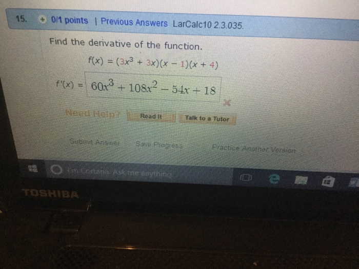 Solved Find the derivative of the function. f(x) = (3x^3 + | Chegg.com