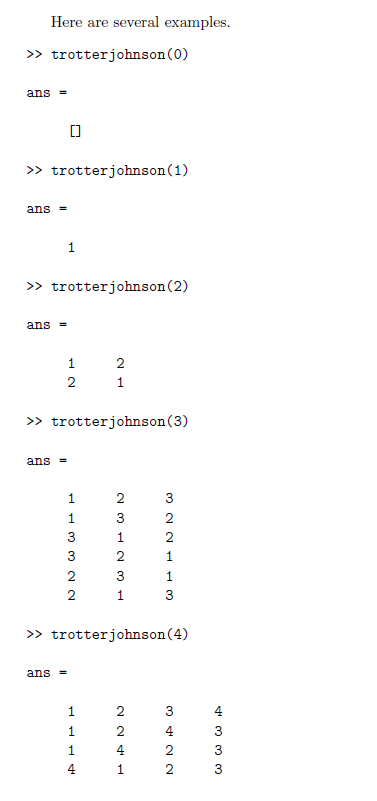 The Trotter-Johnson Algorithm for Generating All | Chegg.com