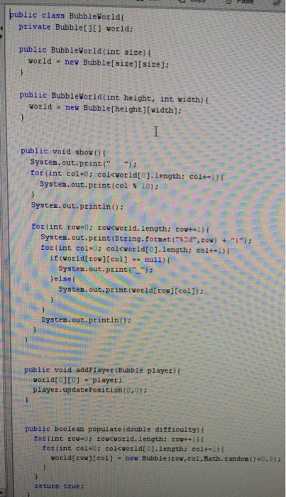 Solved Bubble, bubble game, and bubble world given. | Chegg.com