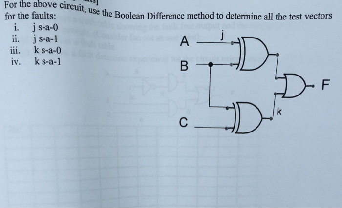 Solved For The Above Circuit Use The Boolean Difference 