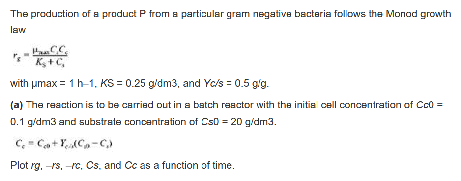 The production of a product P from a particular gram | Chegg.com