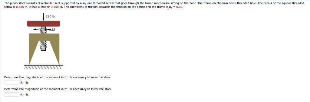 Solved The piano stool consists of a circular seat supported | Chegg.com